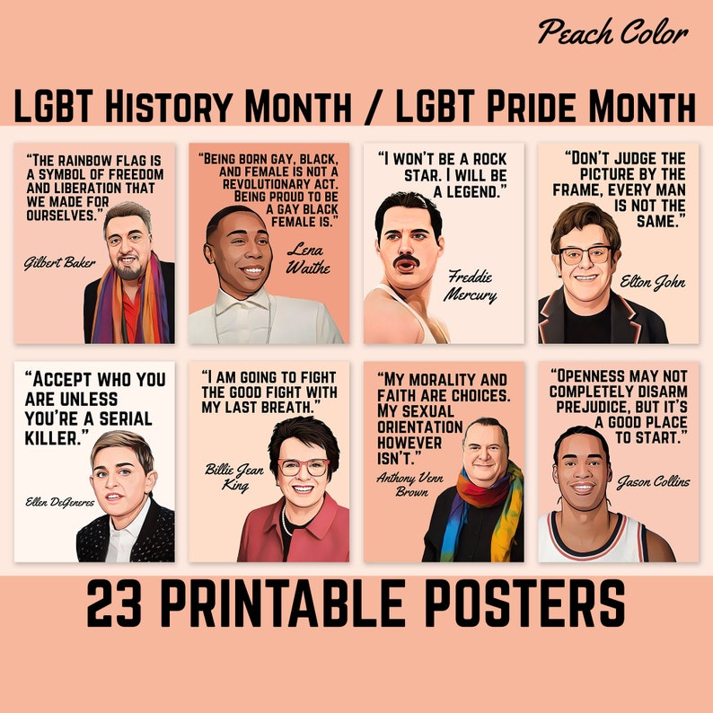 LGBT History Month, Lgbt Pride Month, Classroom Posters, Famous LGBTQ ...