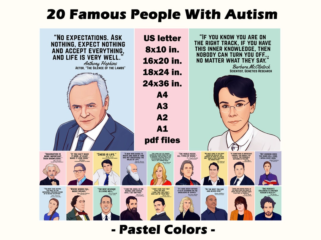 Famous People With Autism Posters, National Autism Acceptance Month ...