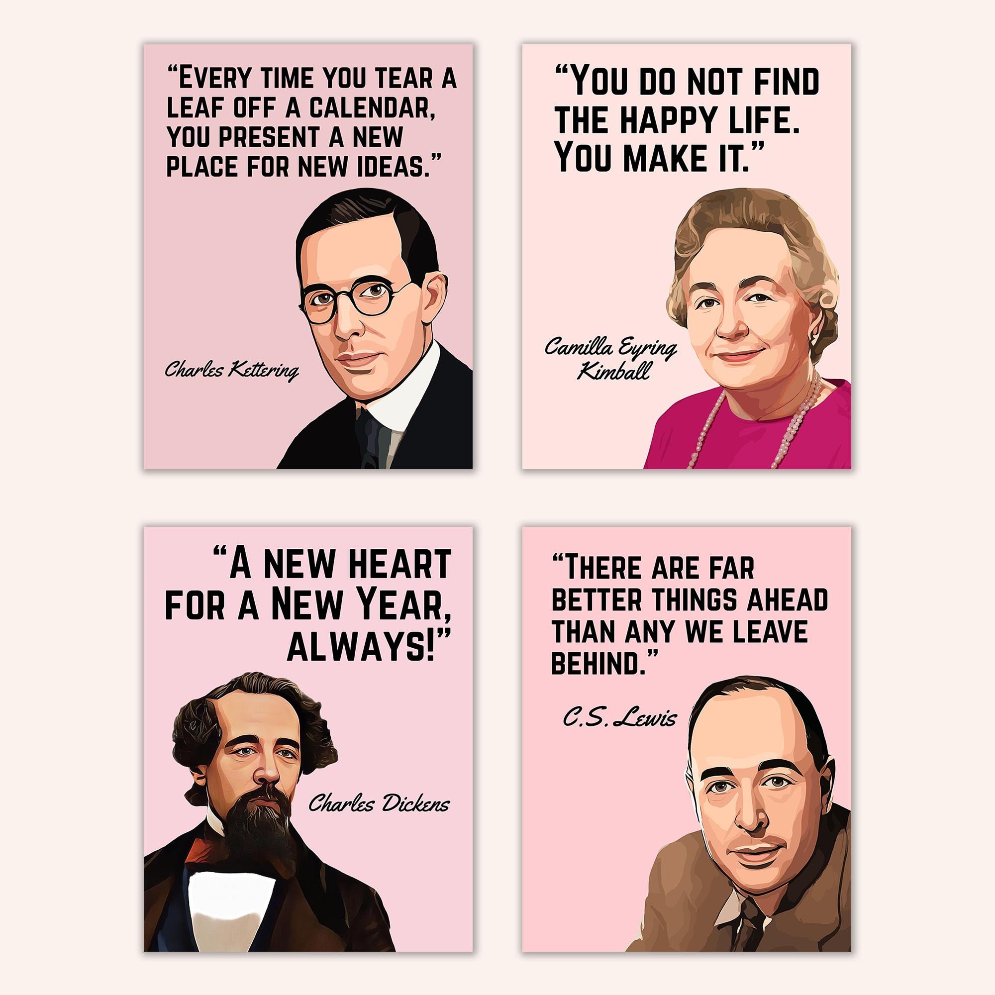 32 Posters, Inspiring and Motivational New Year Quotes 2024, Famous ...