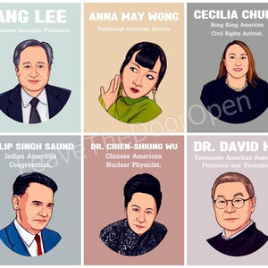 Asian American Leaders, 18 Printable Biography Posters, AAPI Heritage ...