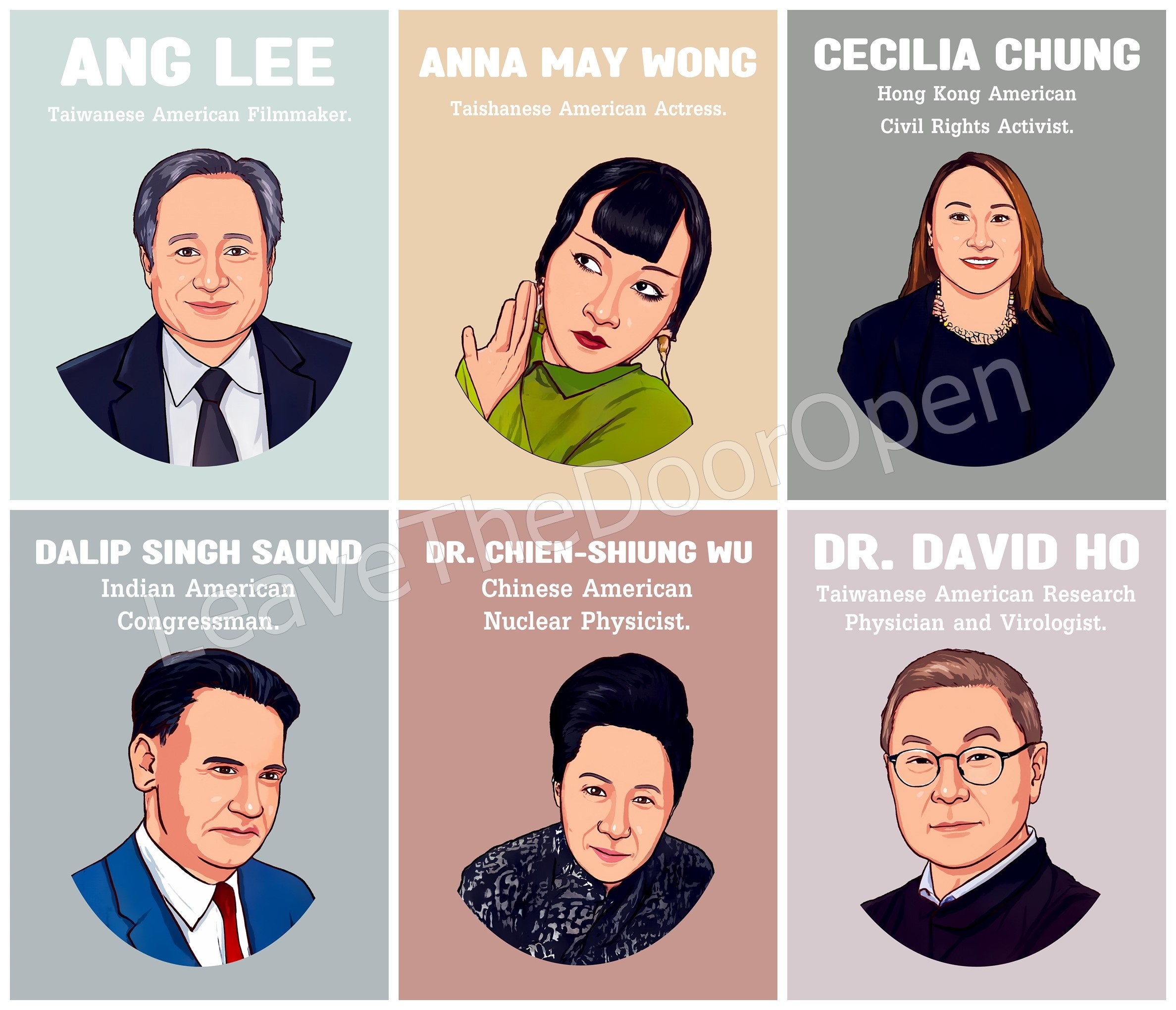Asian American Leaders 18 Printable Biography Posters AAPI - Etsy