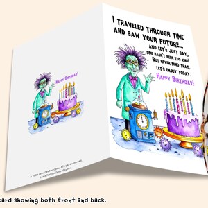 Mad Scientist Birthday Card: Time Travel Fun With Quirky Digital ...