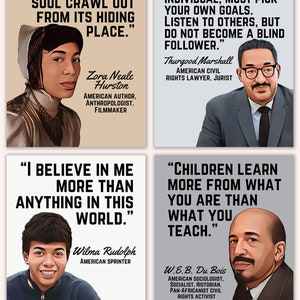 African American Heroes, Black History Month Printable Posters ...