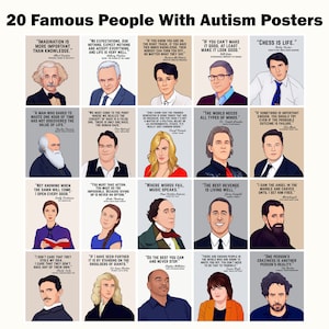 Famous People With Autism Posters, National Autism Acceptance Month ...