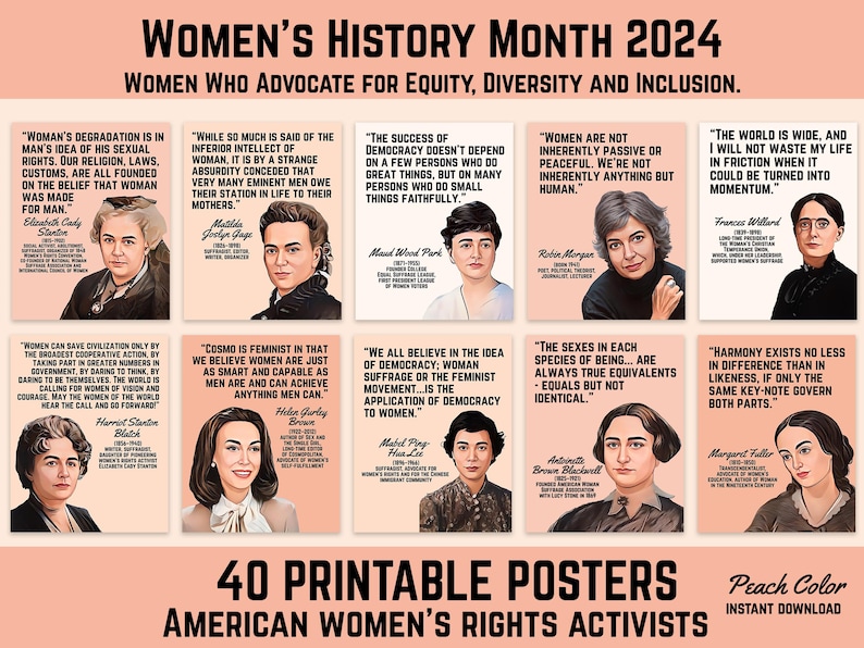 Women's History Month Posters Printable Banner, Bulletin Board Display ...