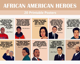 Retro Black Leaders in History set of 8 Printable Posters - Etsy