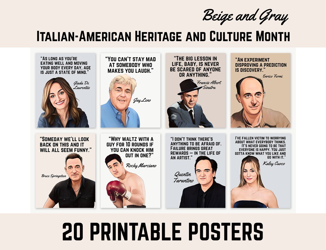 Italian-american Heritage and Culture Month, Classroom Posters, Famous ...