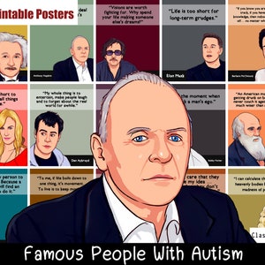 Famous People With Autism,15 Printable Posters, Autism Awareness Day ...