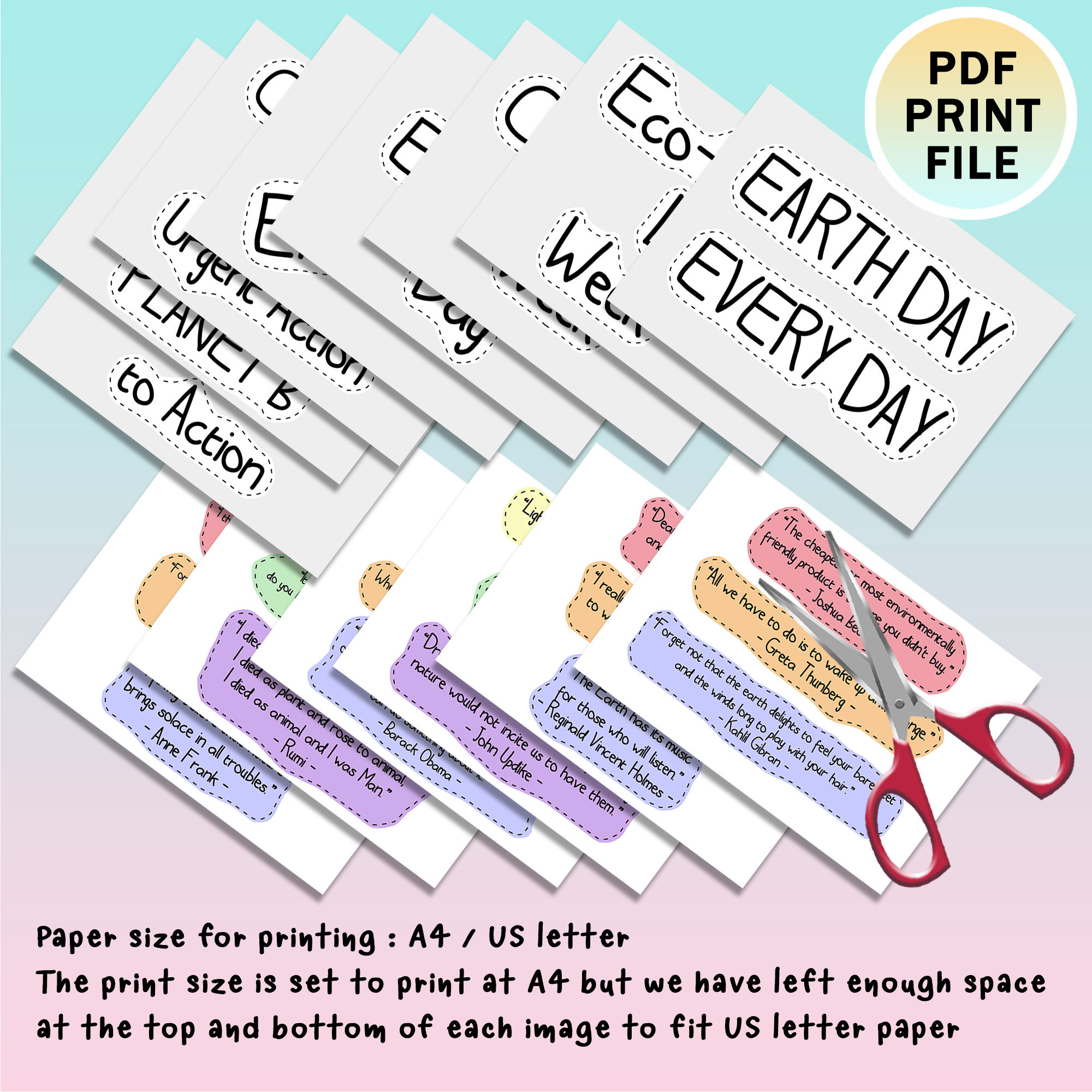 Earth Day Quotes Bulletin Board Kit, World Environment Day ...