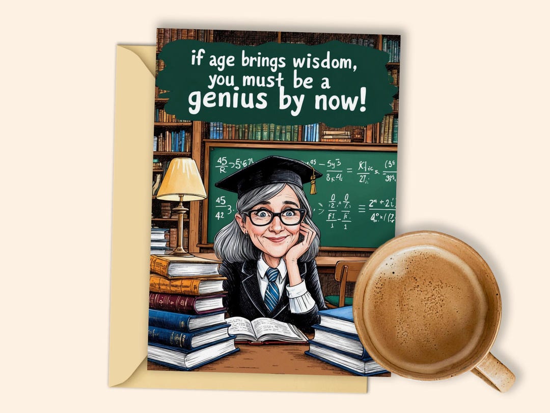 Birthday Card Printable - Scholarly Humor With Complex Equations for ...