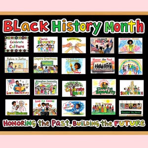 Fun & Easy Setup! Black History Month Bulletin Board Kit With Cartoon ...