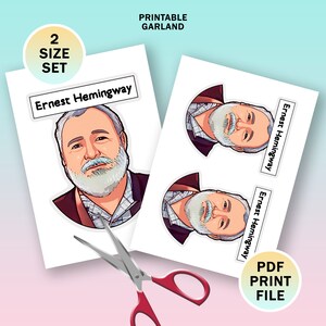 19 Faces,famous Authors,printable PDF Banner,classroom Decor,garland ...