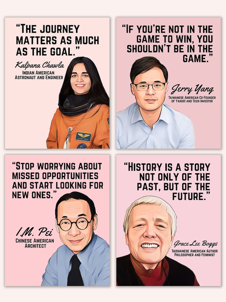 AAPI Leaders Printable Posters, Motivational Quotes (digital Download ...