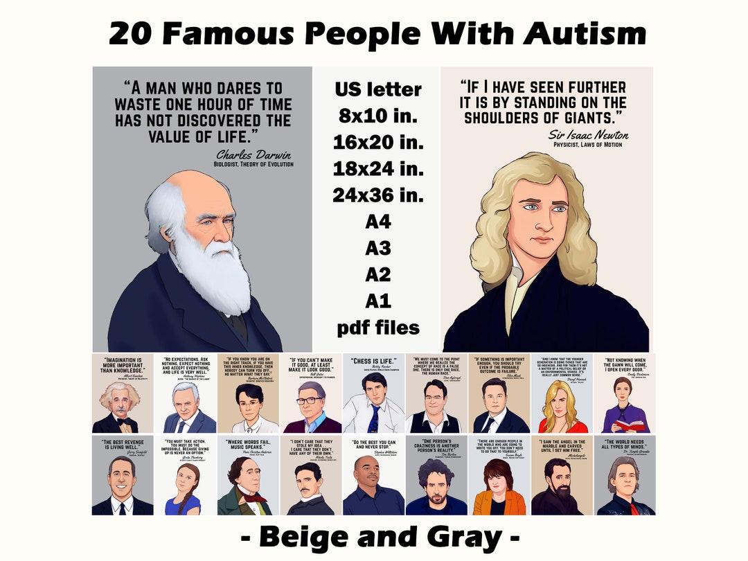 Famous People With Autism Posters, National Autism Acceptance Month ...
