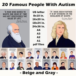 Famous People With Autism Posters, National Autism Acceptance Month ...