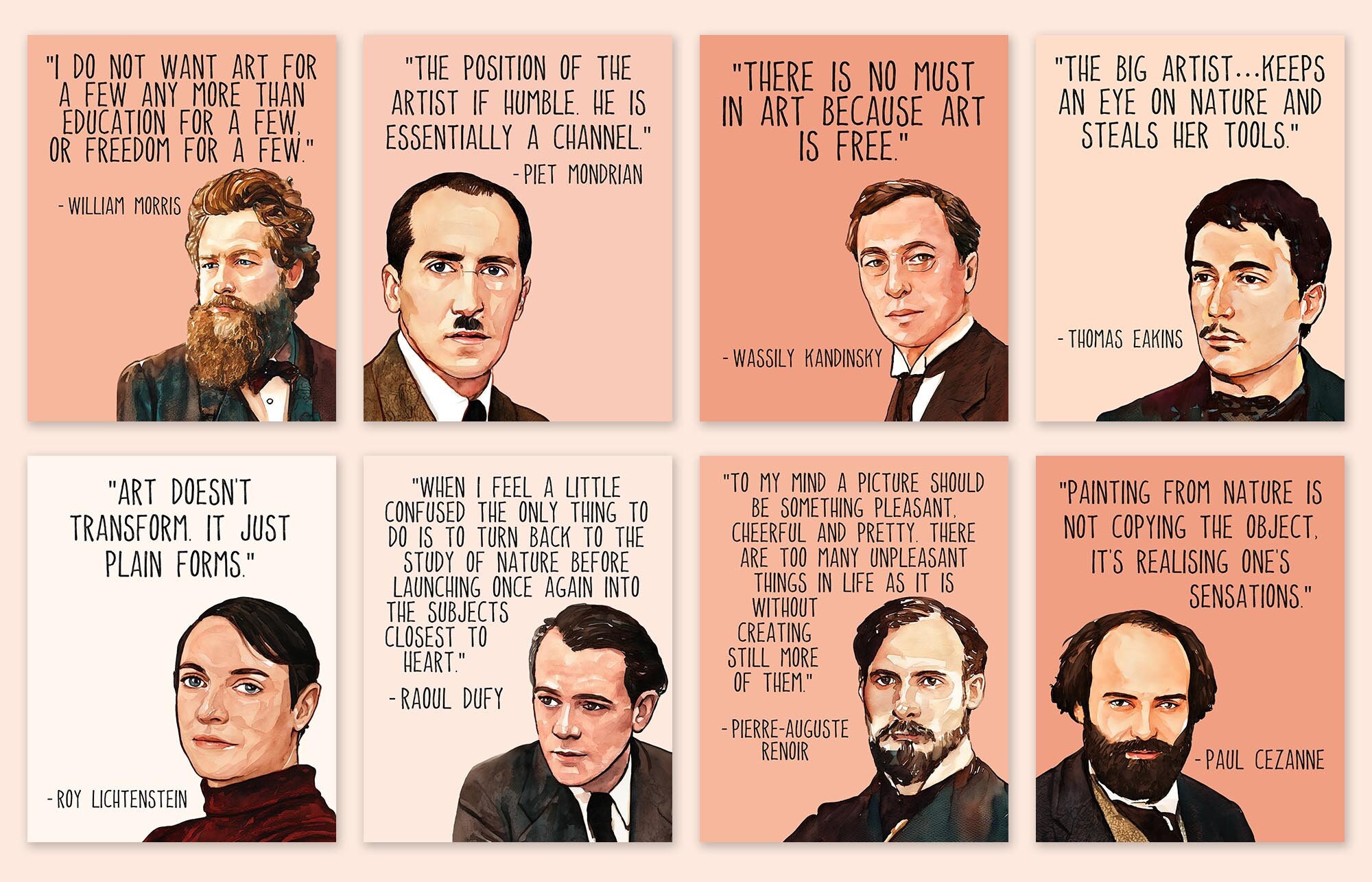 40 Art Quotes for Kids by Famous Artists Bulletin Board Classroom ...