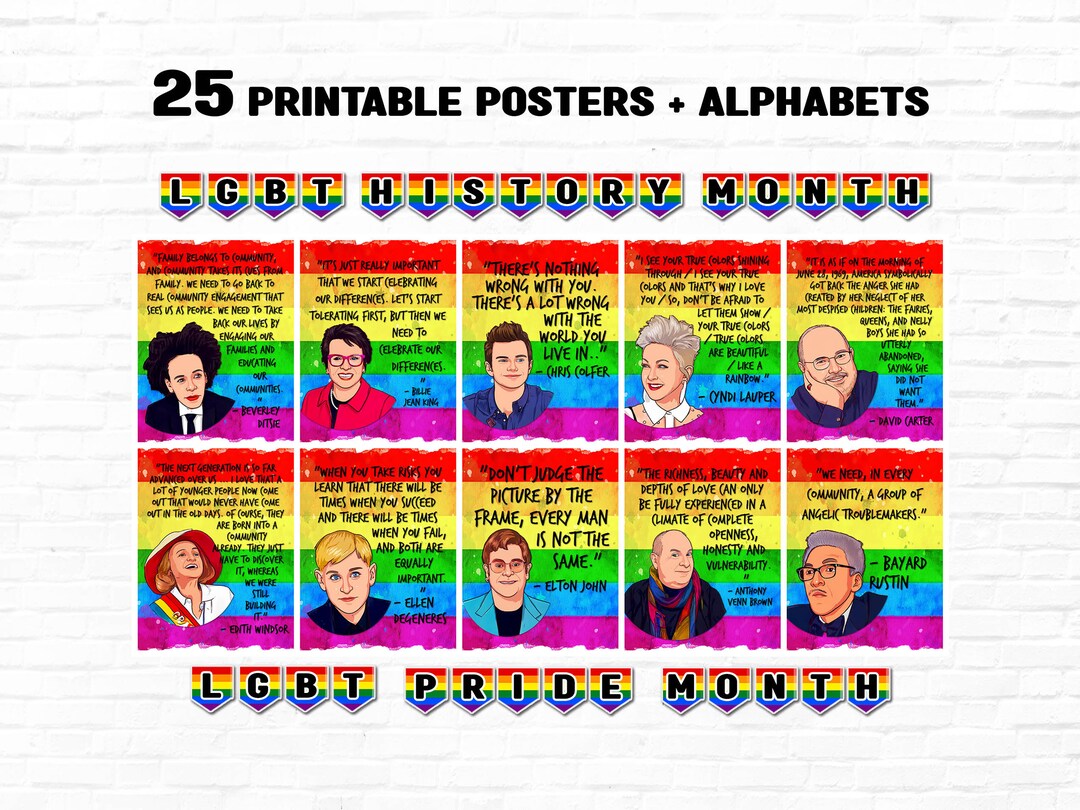 LGBT Pride Month Posters, LGBT History Month Bulletin Board Set ...