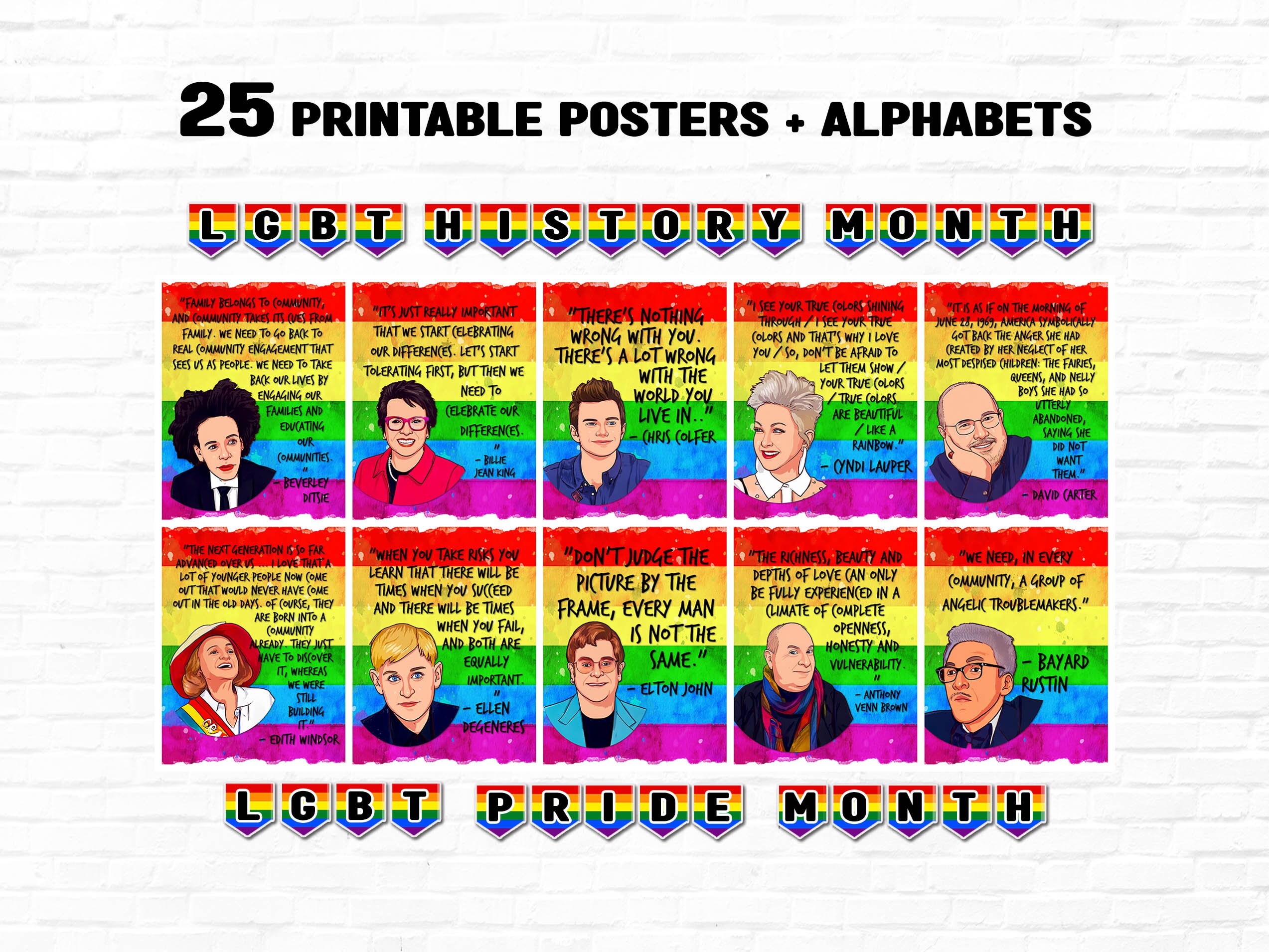 LGBT Pride Month Posters, LGBT History Month Bulletin Board Set ...