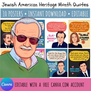 Jewish American Heritage Month Quotes, Groovy Decor, Editable Classroom ...