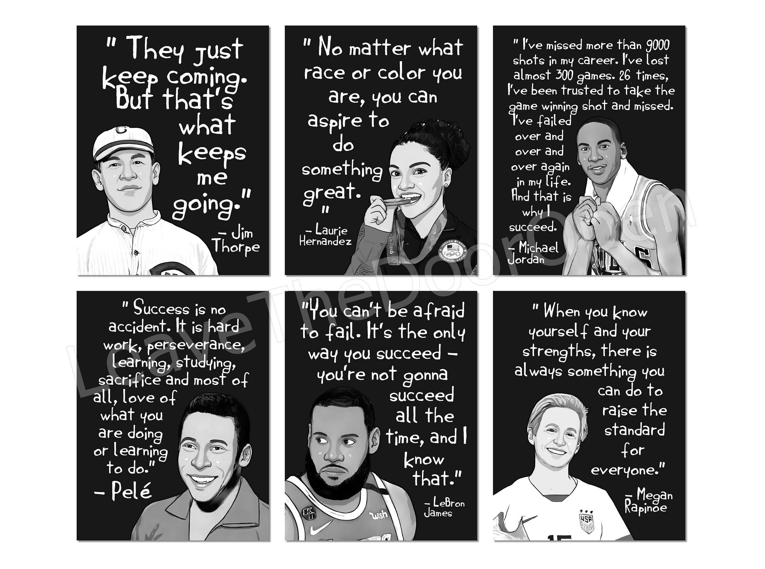 Famous Athletes Posters, Athletic Leadership 25 Inspirational Printable ...