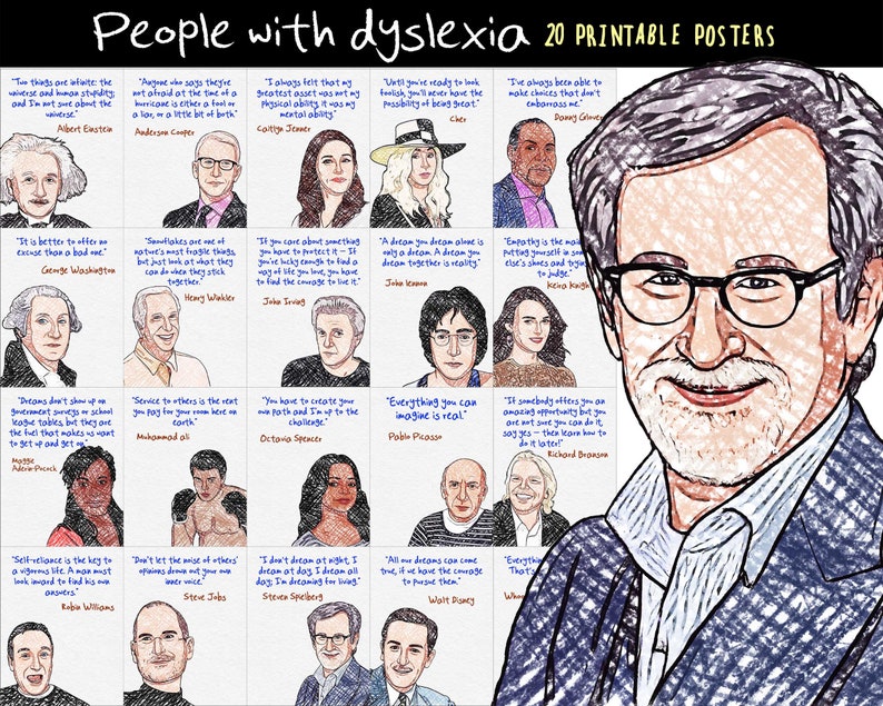 Famous People With Dyslexia 20 Printable Quote - Etsy