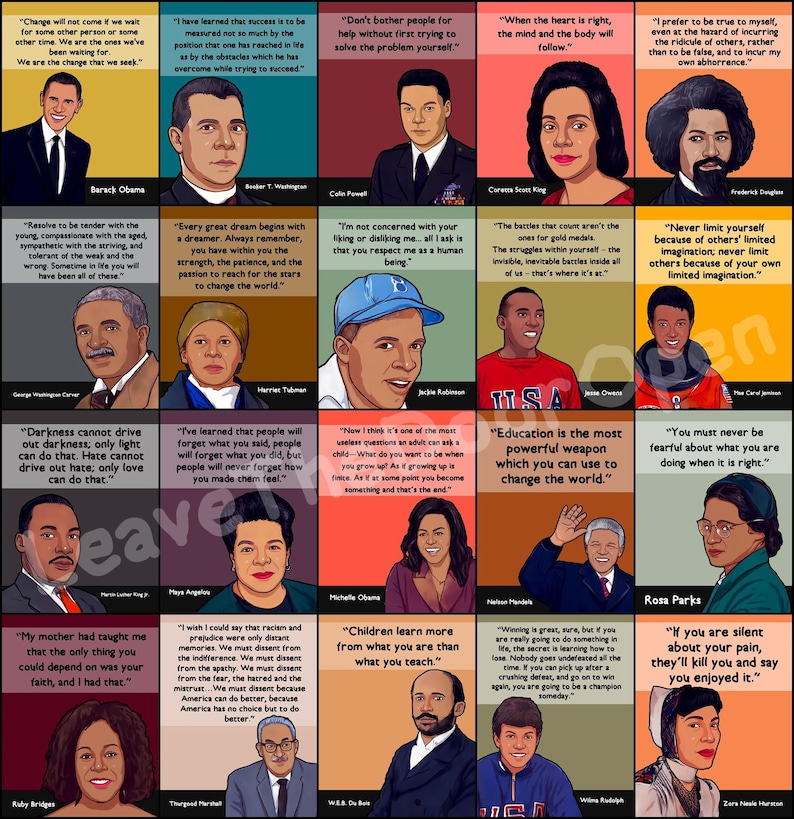 Famous Black History People Poster Bundle Pack:20 Printable - Etsy