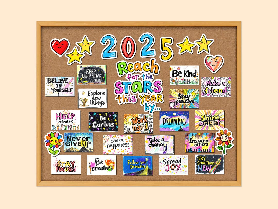 Motivational Bulletin Board Kit - Classroom New Year 2025 Decor ...