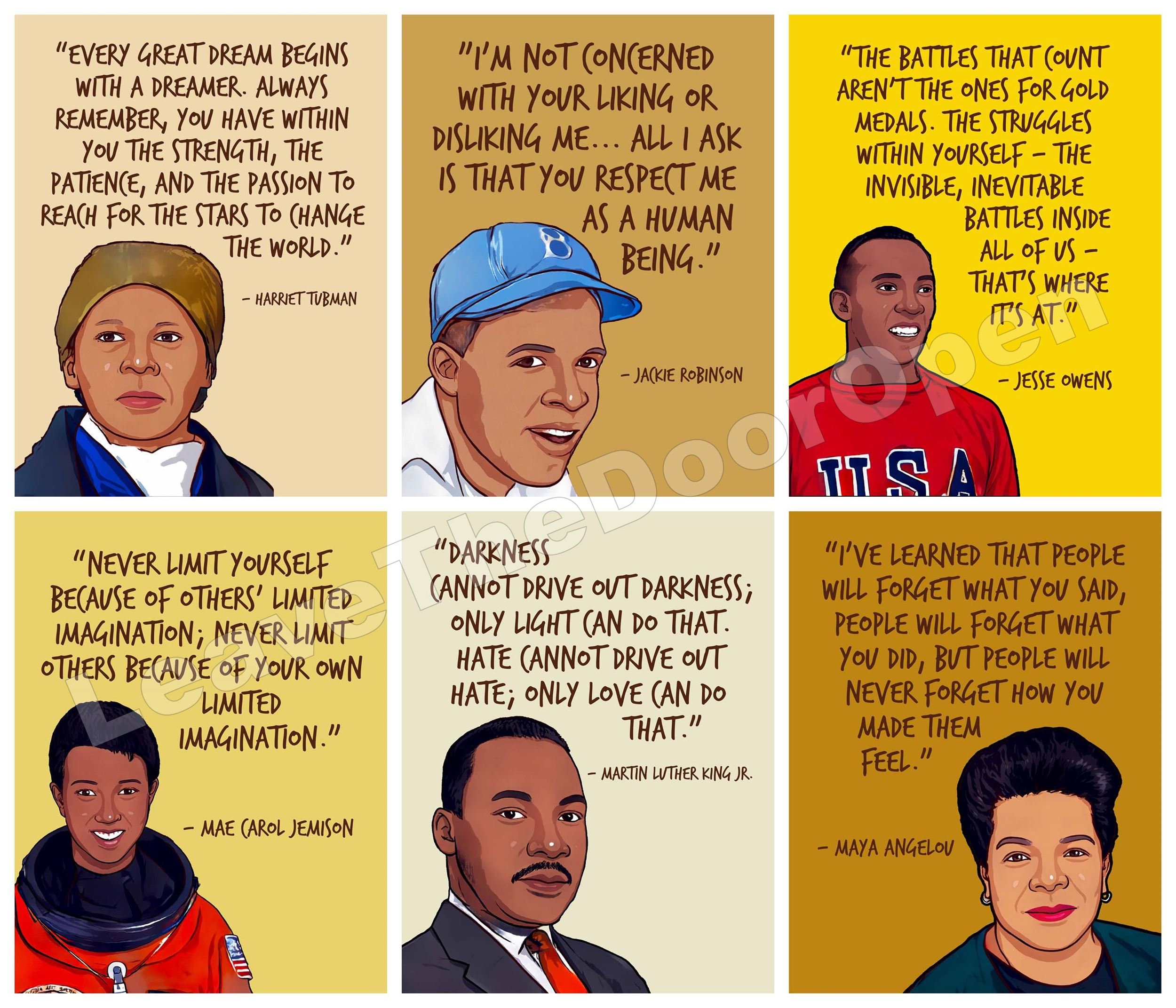 Golden Black History Month, 20 Printable Posters,teacher Wall Art ...