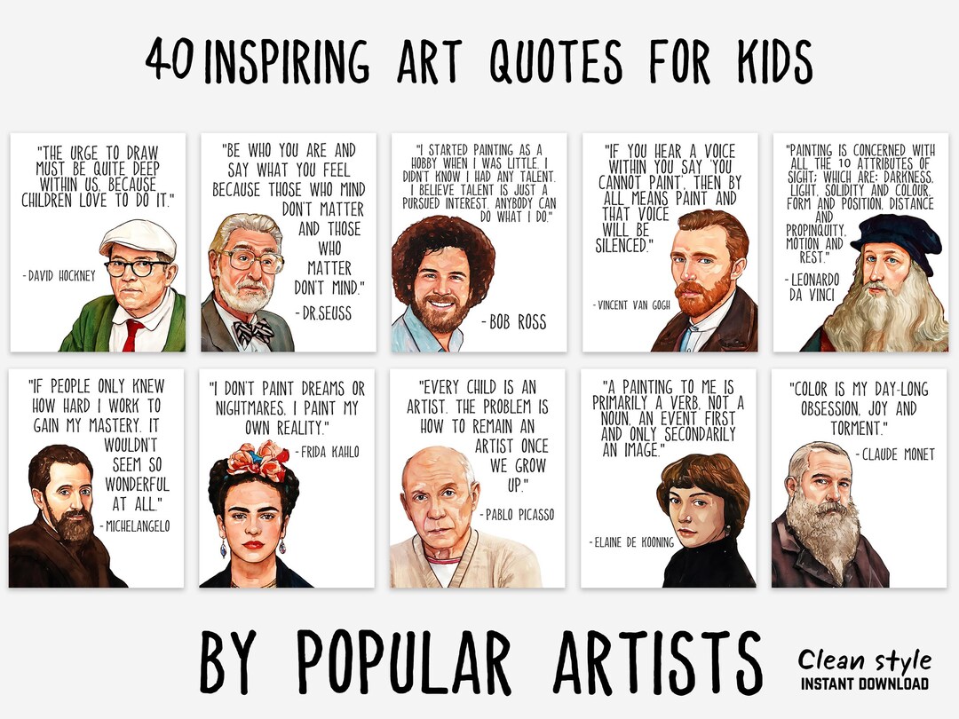 40 Art Quotes for Kids by Famous Artists - Bulletin Board Inspirations ...
