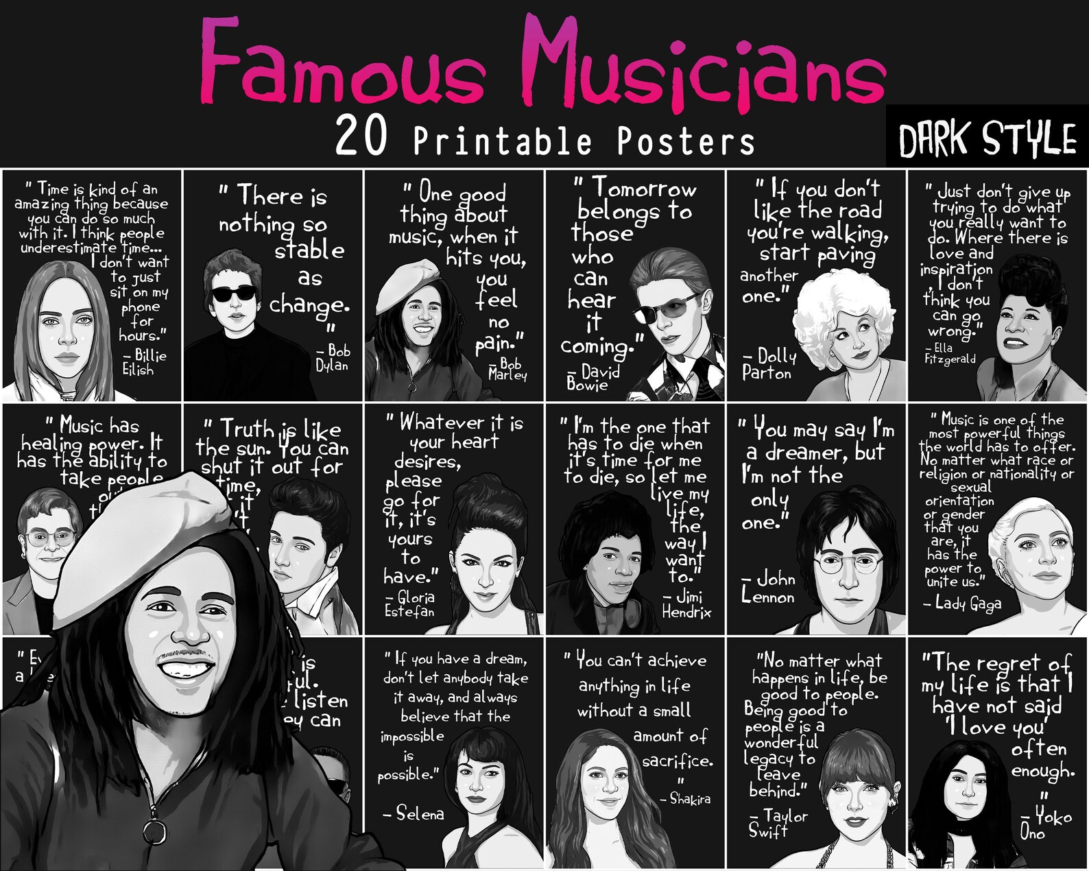 Famous Musicians Posters Notable Musical Leaders - Etsy