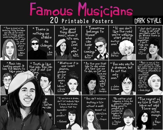 Famous Musicians Posters Notable Musical Leaders - Etsy