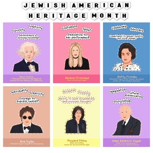 Jewish American Heritage Month Poster Set - 20 Inspirational Figures ...