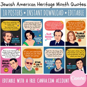 Jewish American Heritage Month Quotes, Groovy Decor, Editable Classroom ...