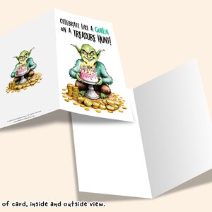 Goblin Birthday Card With Treasure and Cake - Digital Download for DIY ...