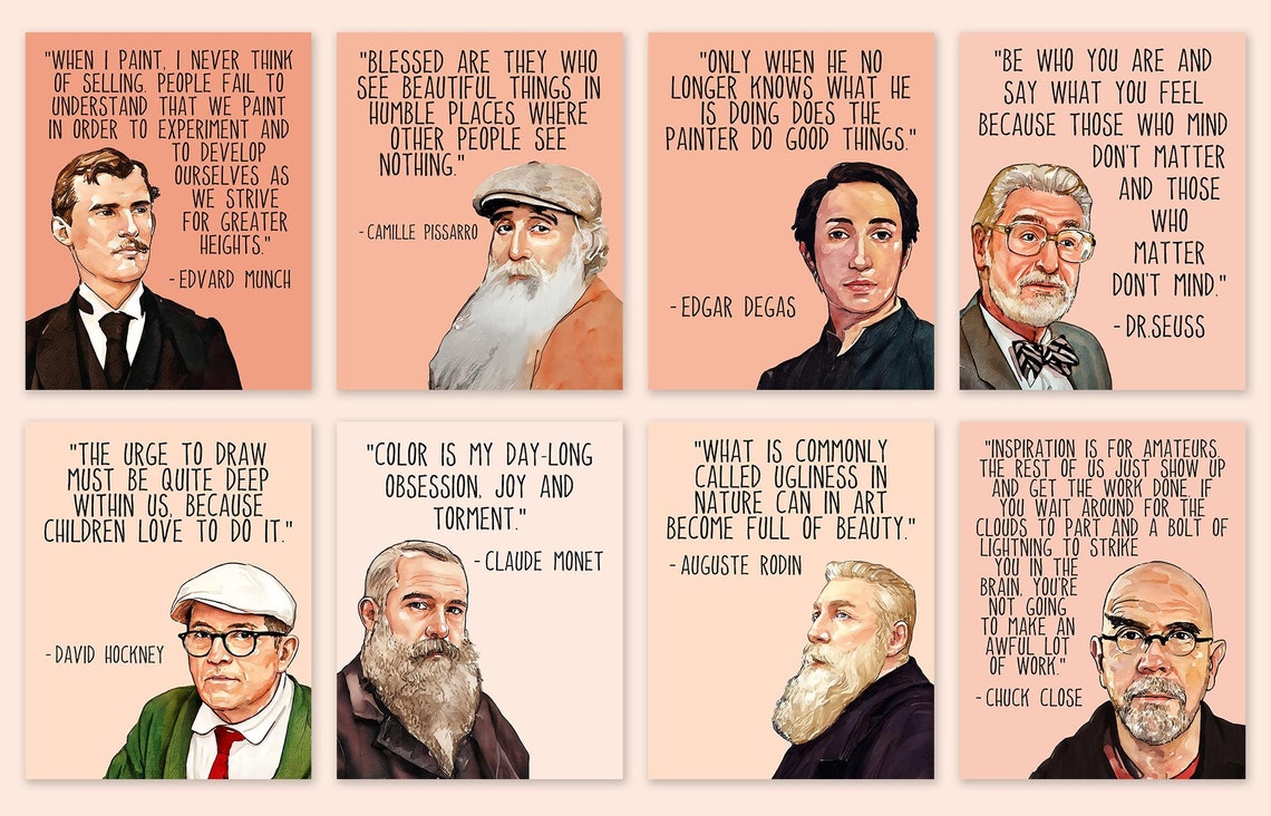 40 Art Quotes for Kids by Famous Artists Bulletin Board Classroom ...