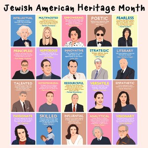 Jewish American Heritage Month Poster Set - 20 Quotes From Icons for ...