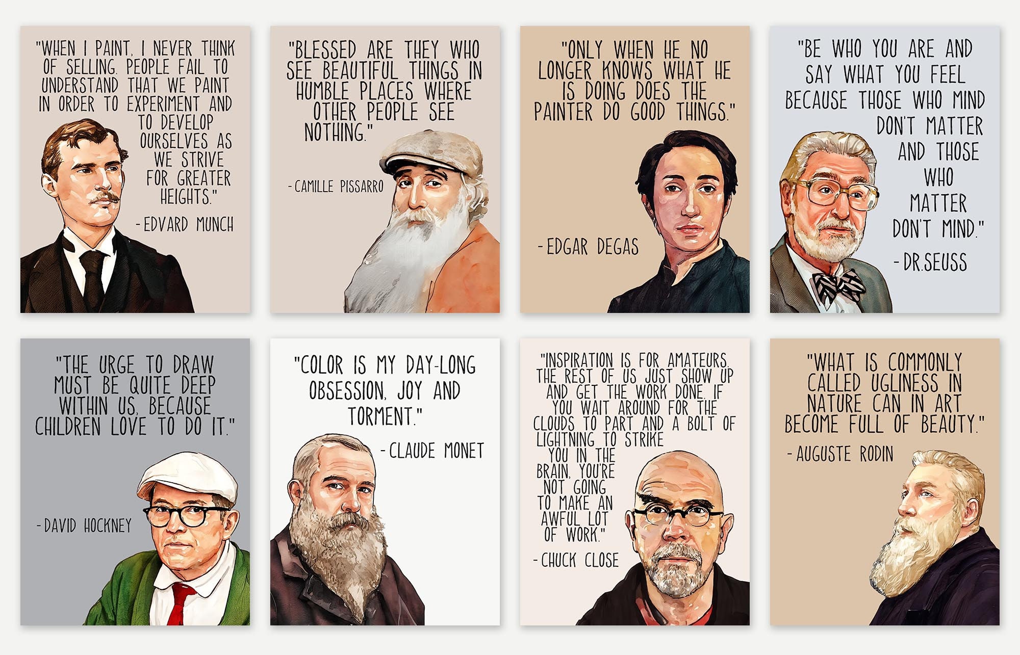 40 Famous Art Quotes for Kids by Artists Classroom & Office Posters ...