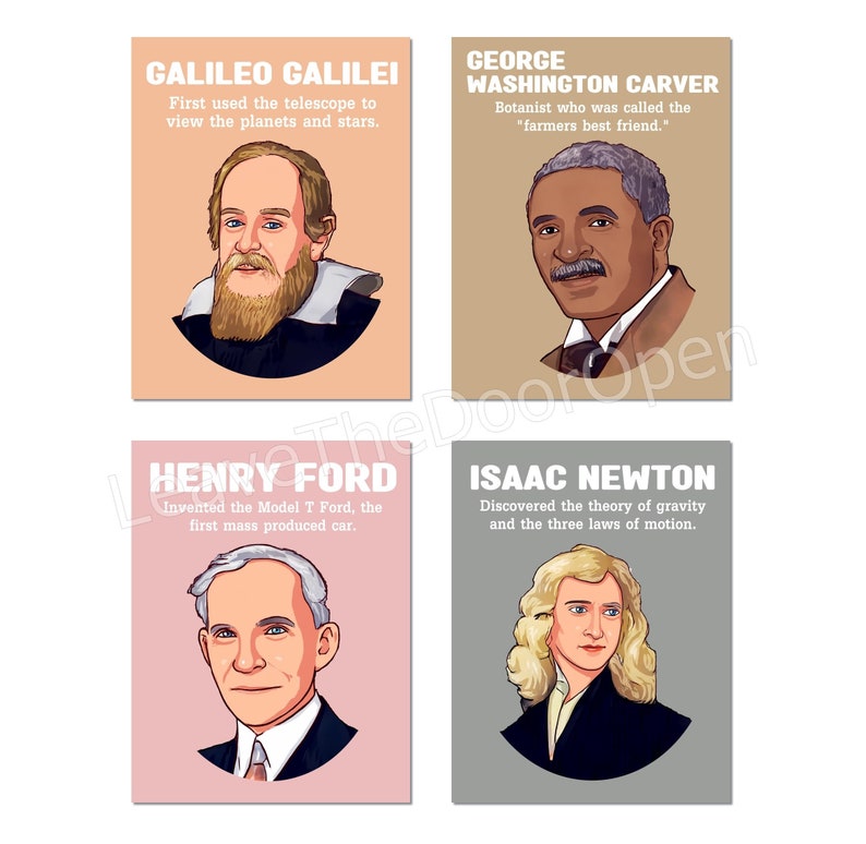 23 Famous Scientists and Inventors Posters, STEM Classroom Decor ...