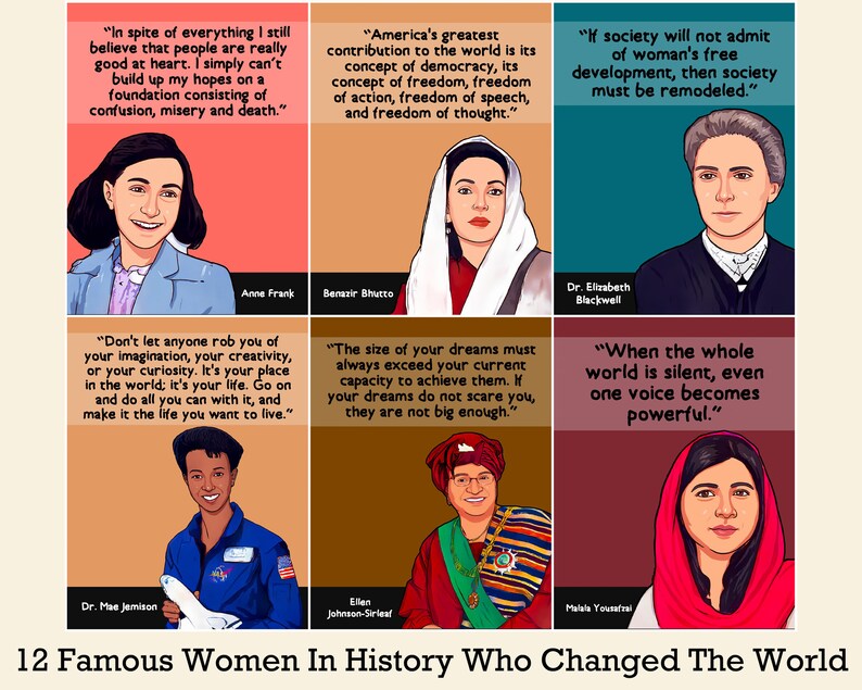 12 Famous Women in History Who Changed the World Printable - Etsy