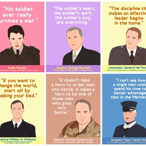 Military Heroes Poster Set - Inspiring Quotes for Classroom Decor ...
