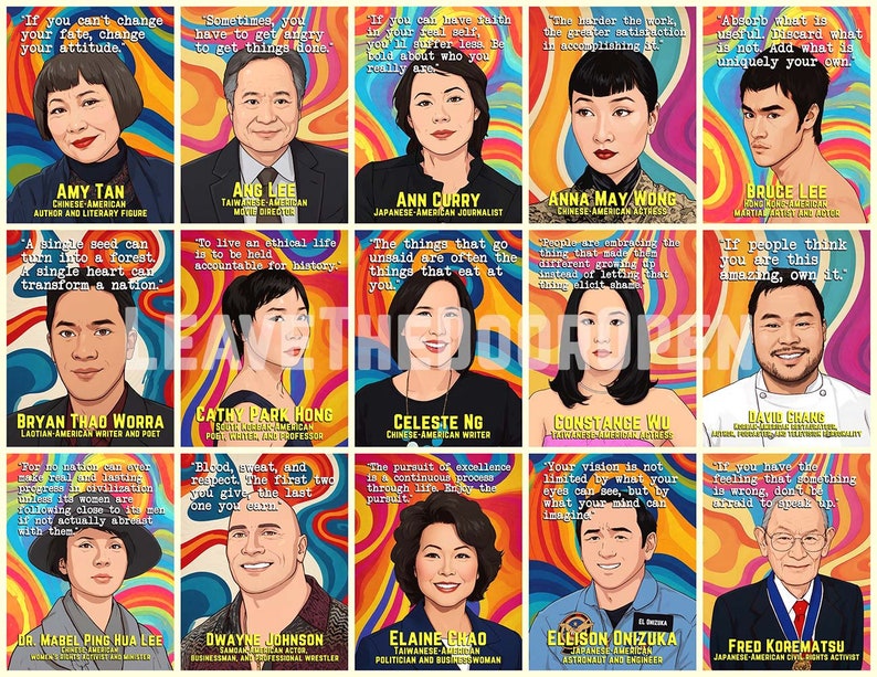 AAPI Heritage Month Posters, Classroom Bulletin Board, 44 Quotes ...