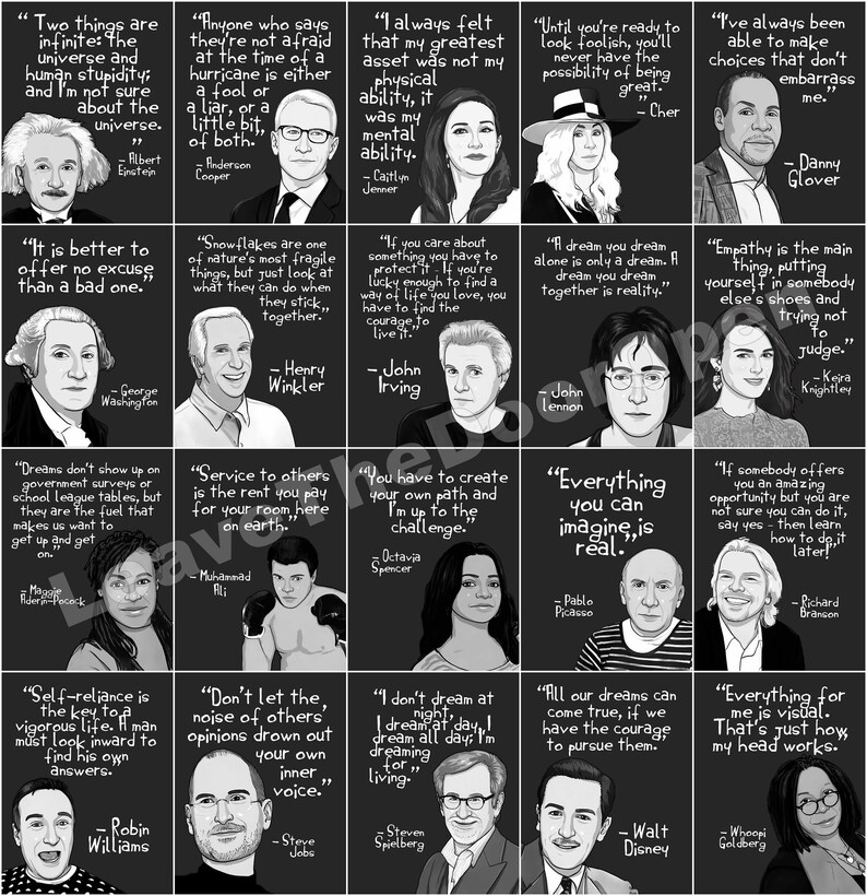 Famous People With Dyslexia, 20 Printable Quote Posters,dyslexia ...