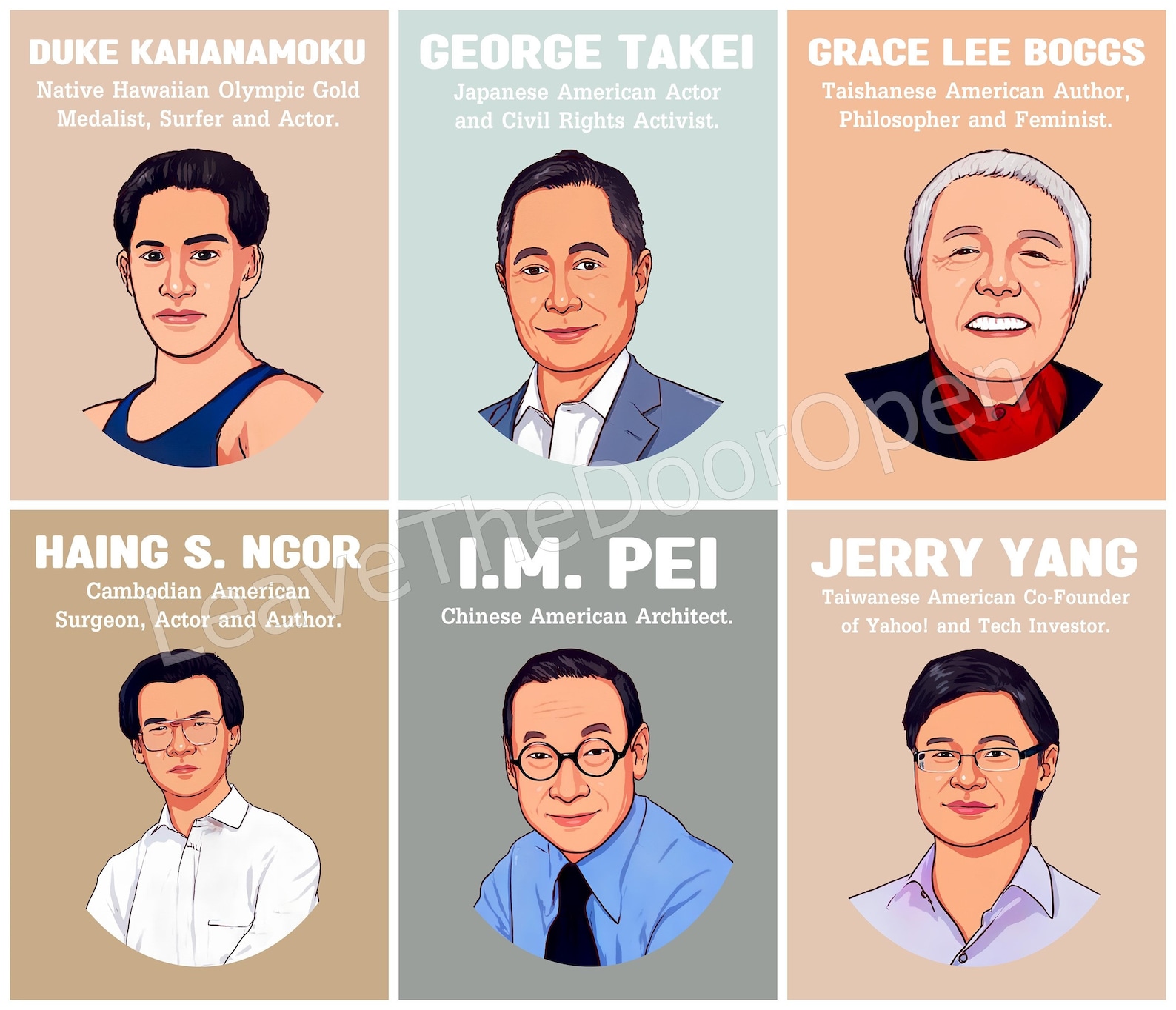 Asian American Leaders 18 Printable Biography Posters AAPI - Etsy