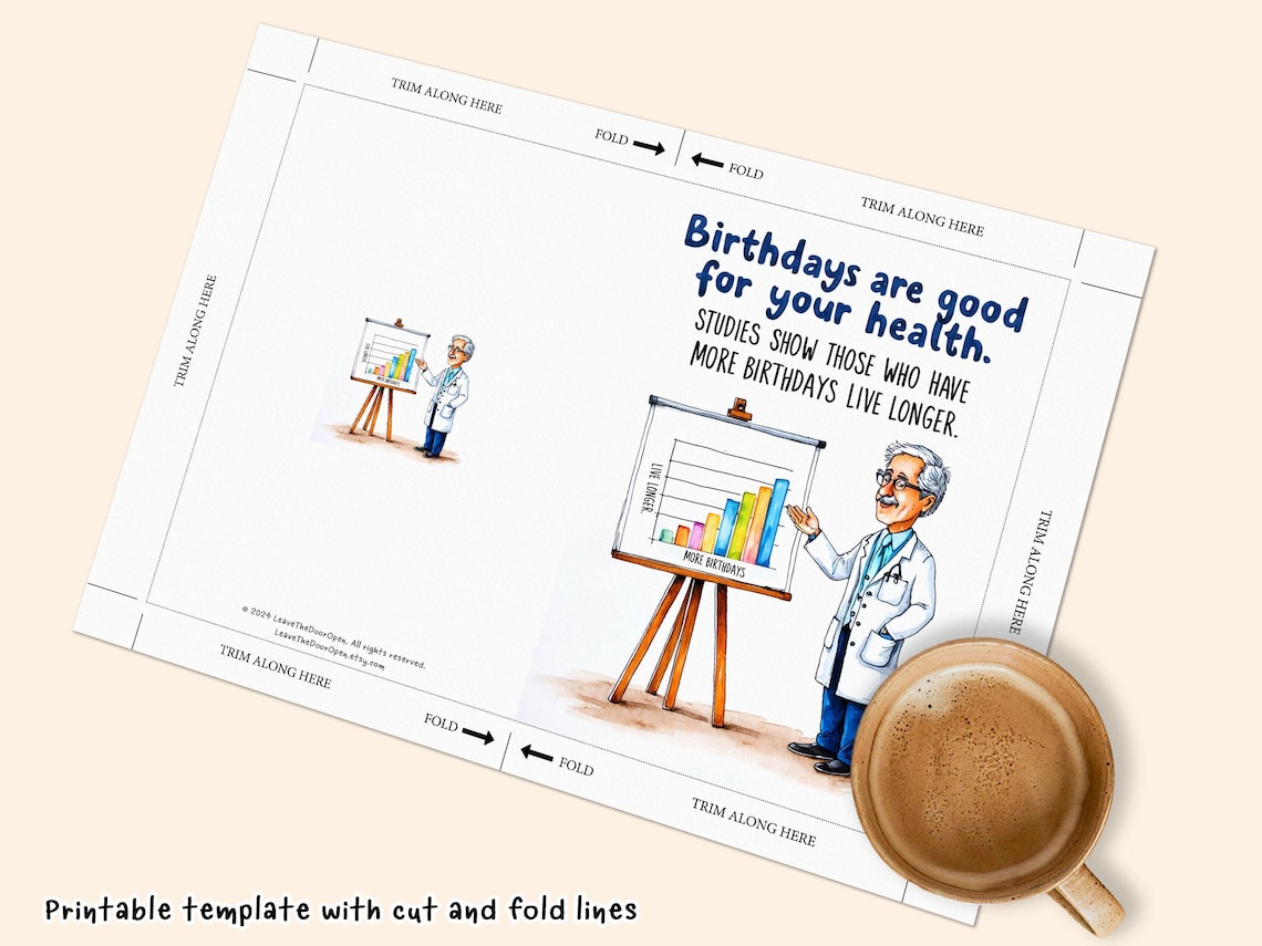 Scientific Birthday Card Printable Birthdays Are Good for Your Health ...