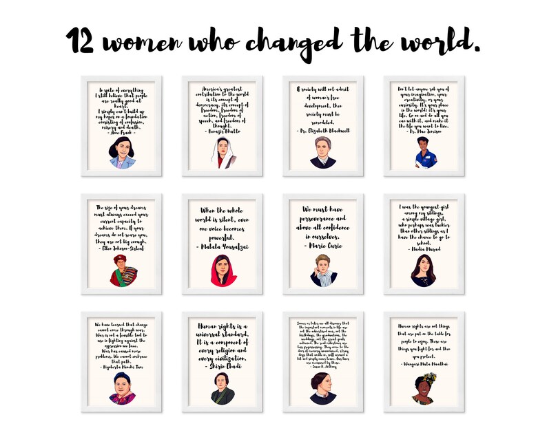 12 Famous Women in History Who Changed the World,teacher Wall Art ...
