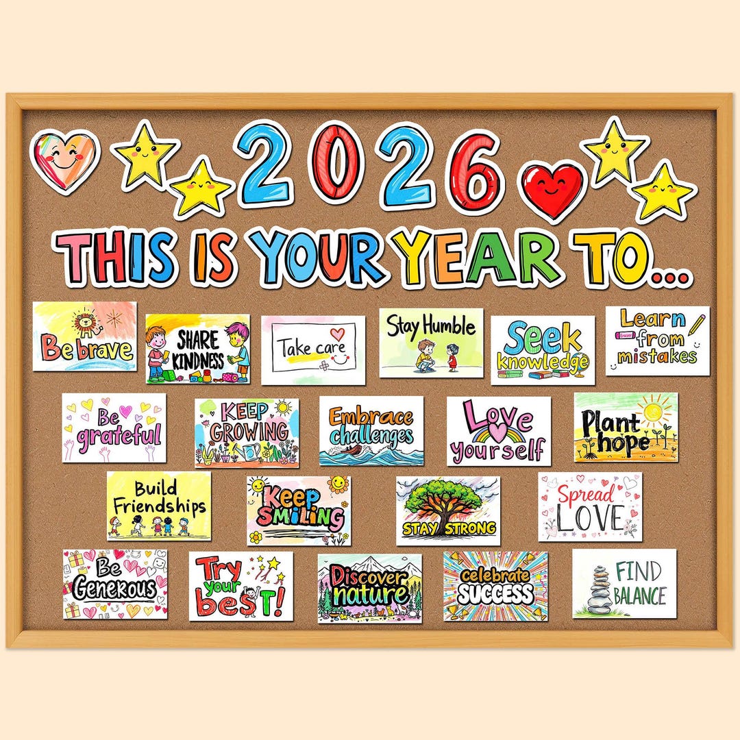 New Year 2026 Bulletin Board Kit – Classroom Goal Setting (PDF Files ...