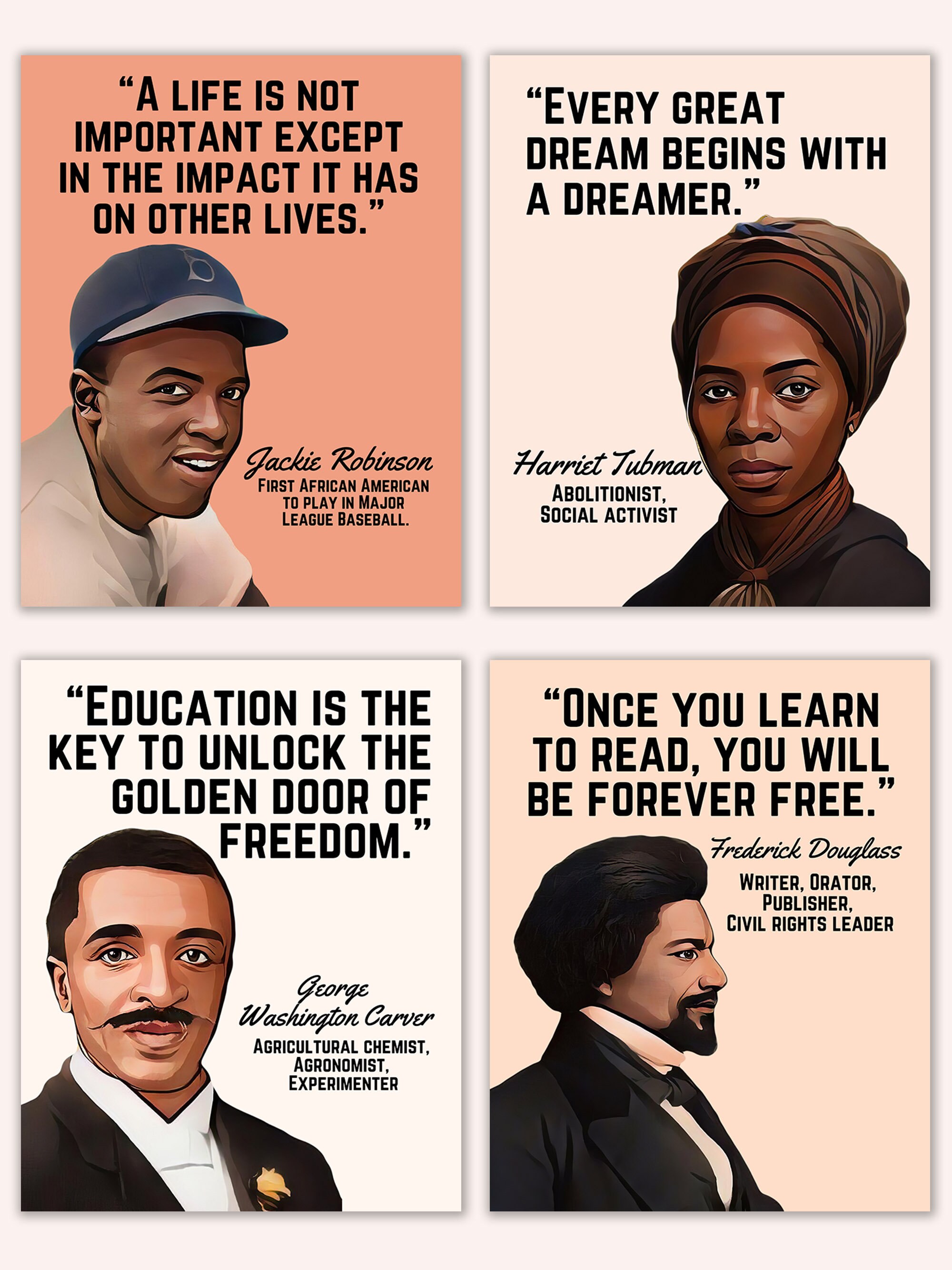 African American Heroes, Black History Month Printable Posters ...