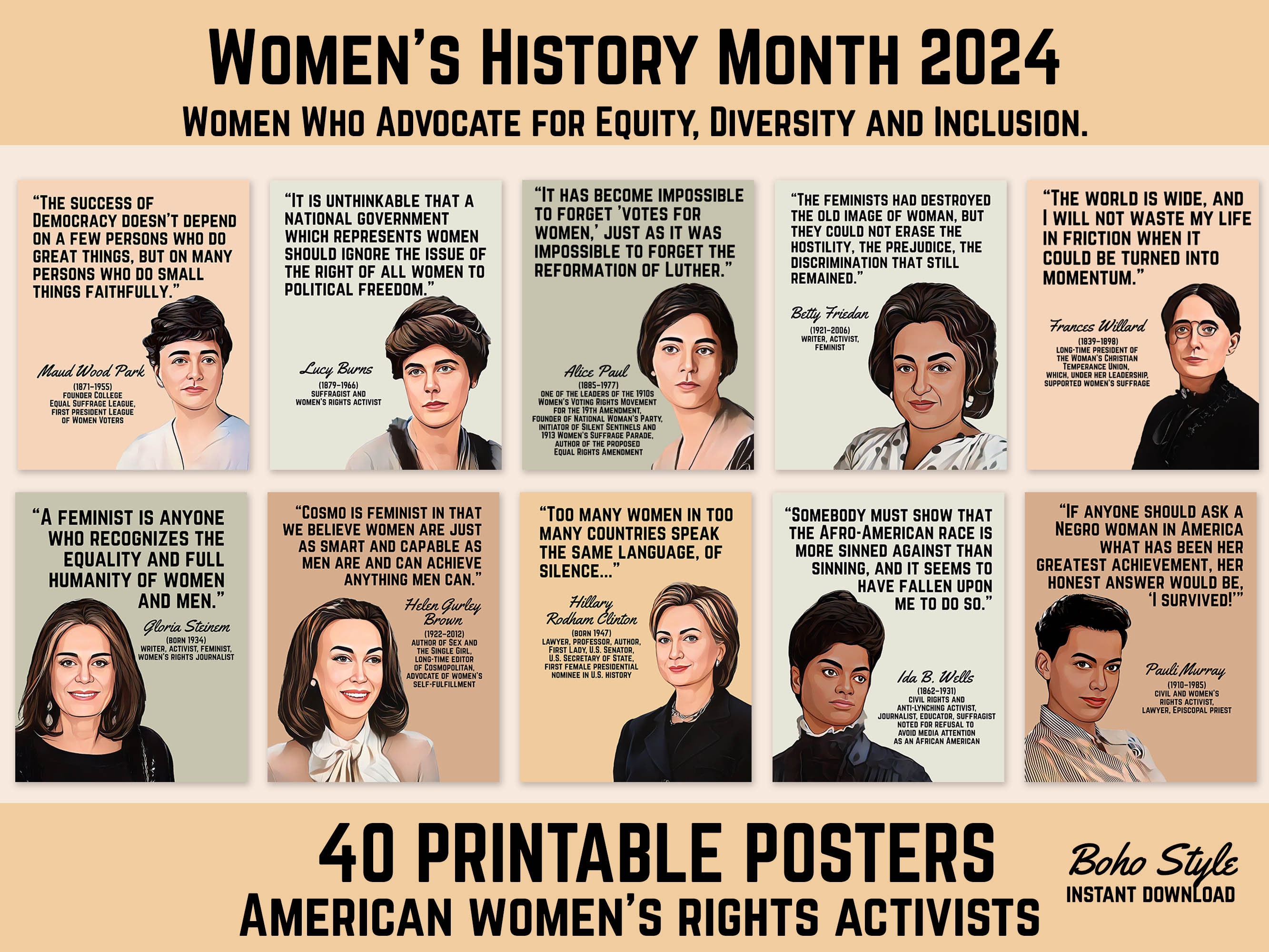 Women's History Month Posters American History, Bulletin Board Display ...