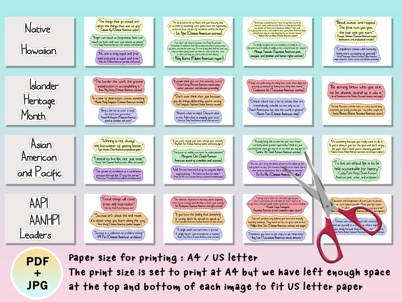 AAPI Heritage Month Bulletin Board Kit: 44 Inspiring Quotes & Vector ...