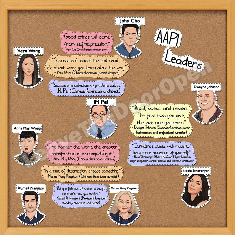 AAPI Heritage Month Bulletin Board Kit: 44 Inspiring Quotes & Vector ...